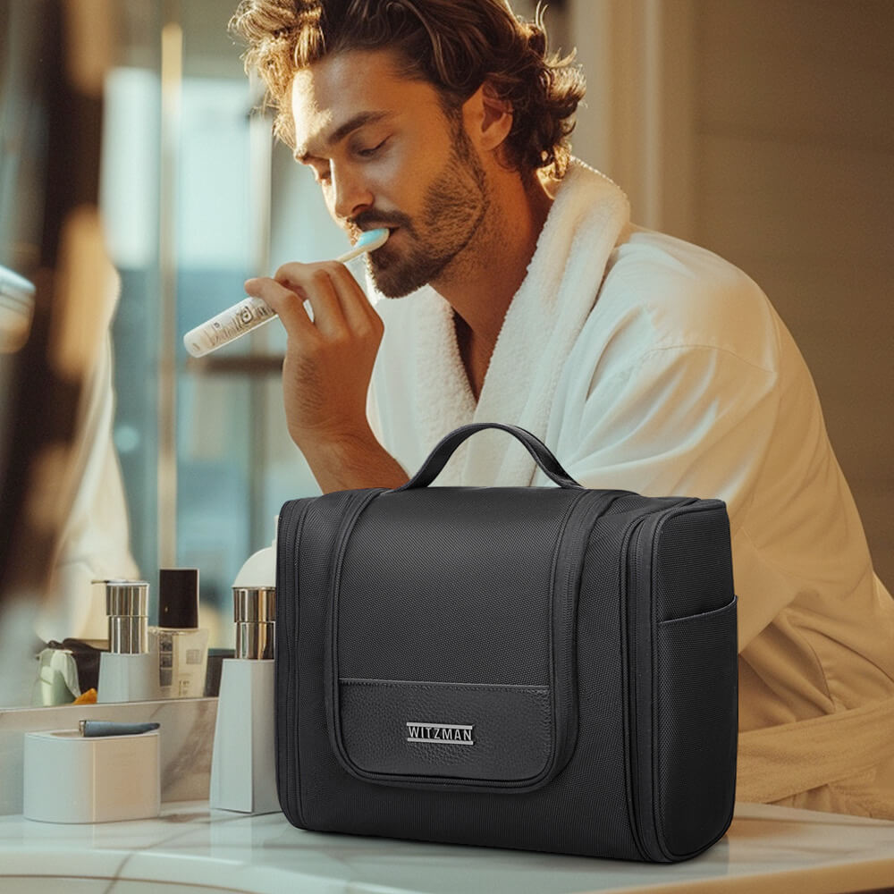 Travel Toiletry Bags for Men Water Resistant Hang Dopp Kit | WITZMAN