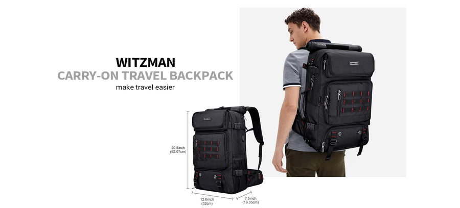 Carry on Travel Backpack Airline Approved Nylon Duffle Bag | WITZMAN