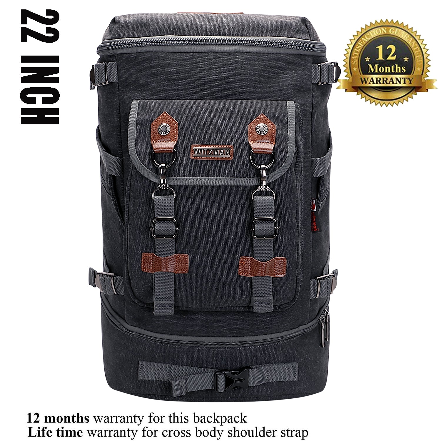 Travel Backpack for Men Canvas Carry on Luggage Rucksack | WITZMAN