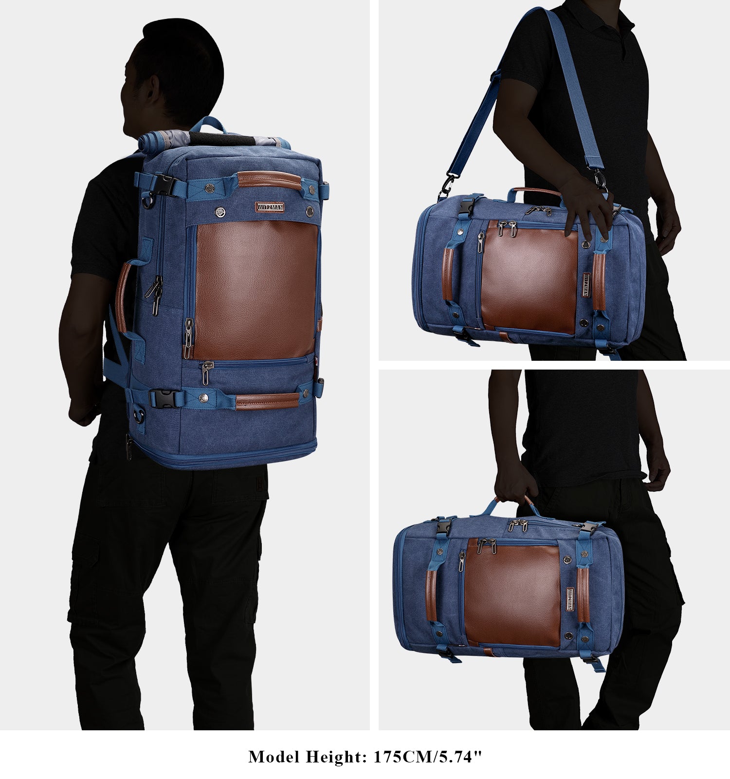 Carry on Travel Backpack for Men Canvas Luggage Backpack | WITZMAN