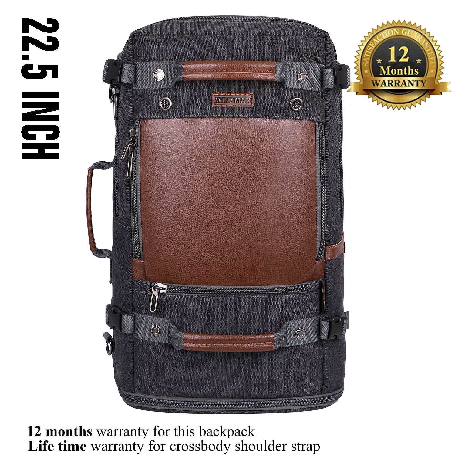 Carry on Travel Backpack for Men Canvas Luggage Backpack | WITZMAN